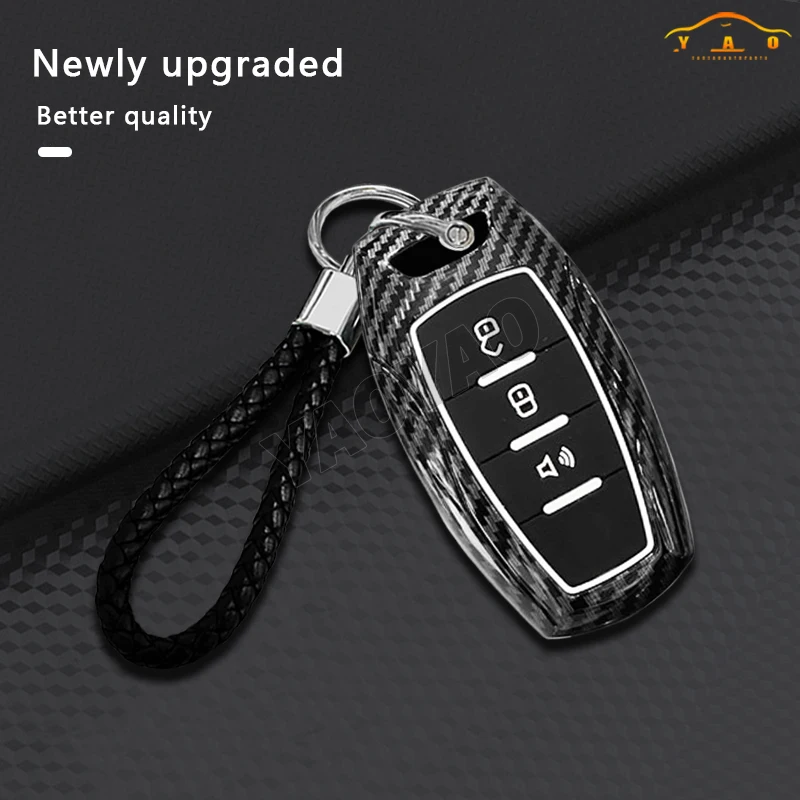 ABS-Carbon-fiber-Remote-Car-Key-Case-For-Great-Wall-Poer-GWM-Ute-Cannon ...