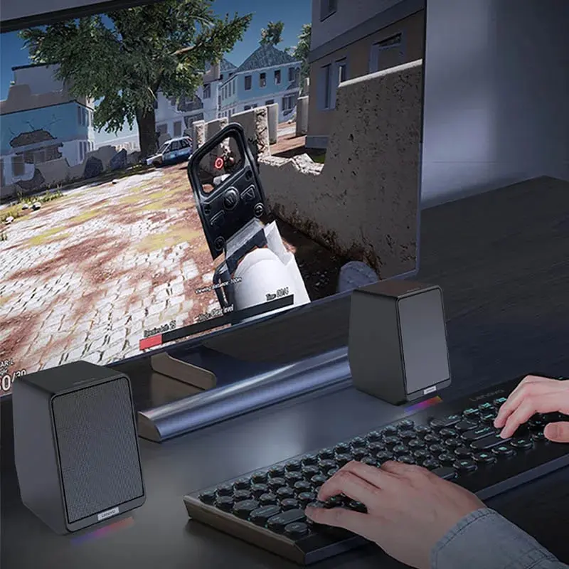 Lenovo TS38 RGB Gaming Speakers | 2.0 Surround Sound (3.5mm, USB) for ...