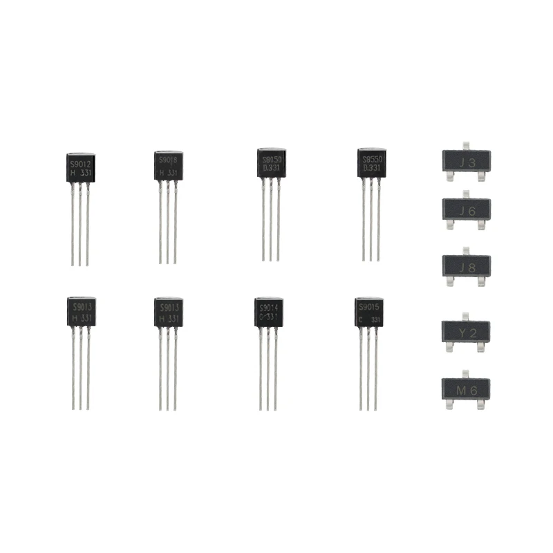 50PCS-Lot-PNP-NPN-Transistors-Set-S8050-S8550-S9011-S9012-S9013-S9014 ...