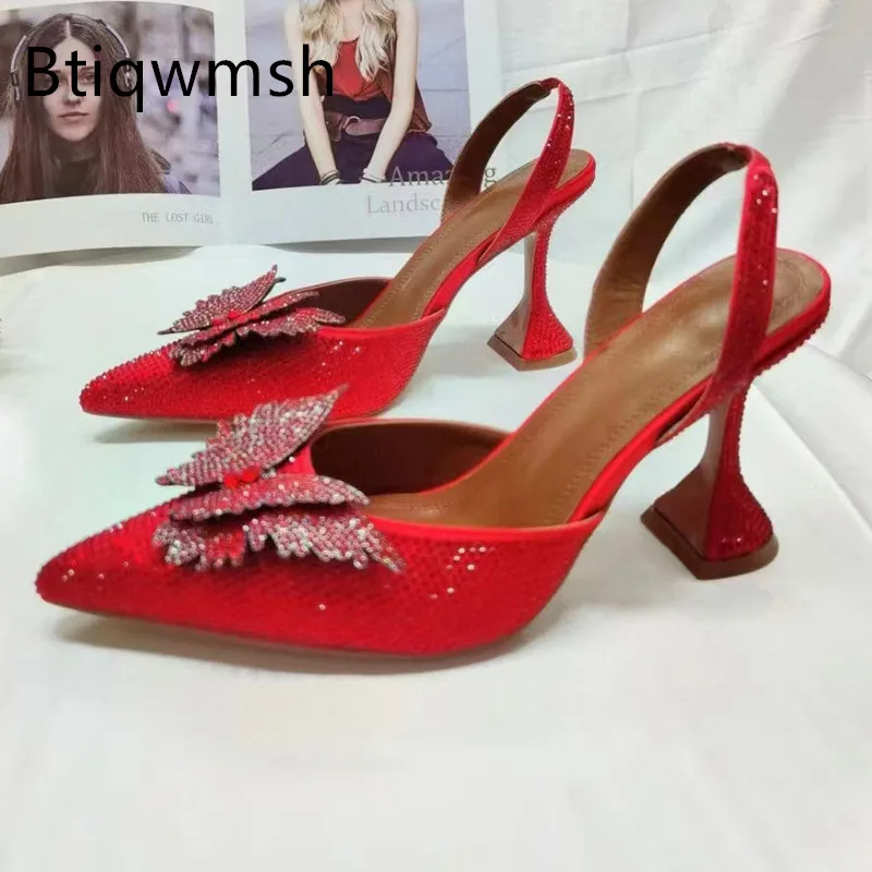 Sandales à biscuits papillon rouge pour femmes, Parker pointu ...