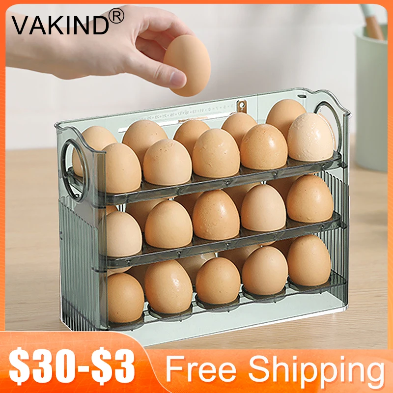 Egg-Storage-Box-3-Layer-Flip-Refrigerator-Door-Egg-Holder-Tray-Kitchen ...