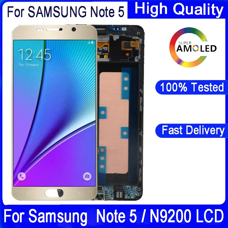 SUPER-AMOLED-5-7-LCD-Display-With-Frame-for-SAMSUNG-Note-5-N9200-SM ...