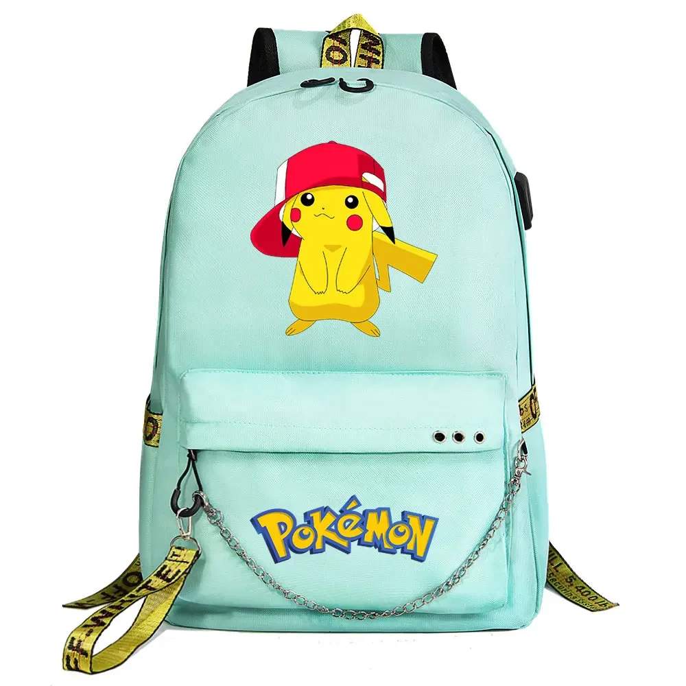 Pikachu-Pokemon-Boys-Girls-Kids-School-Book-Bags-Women-USB-Chain ...