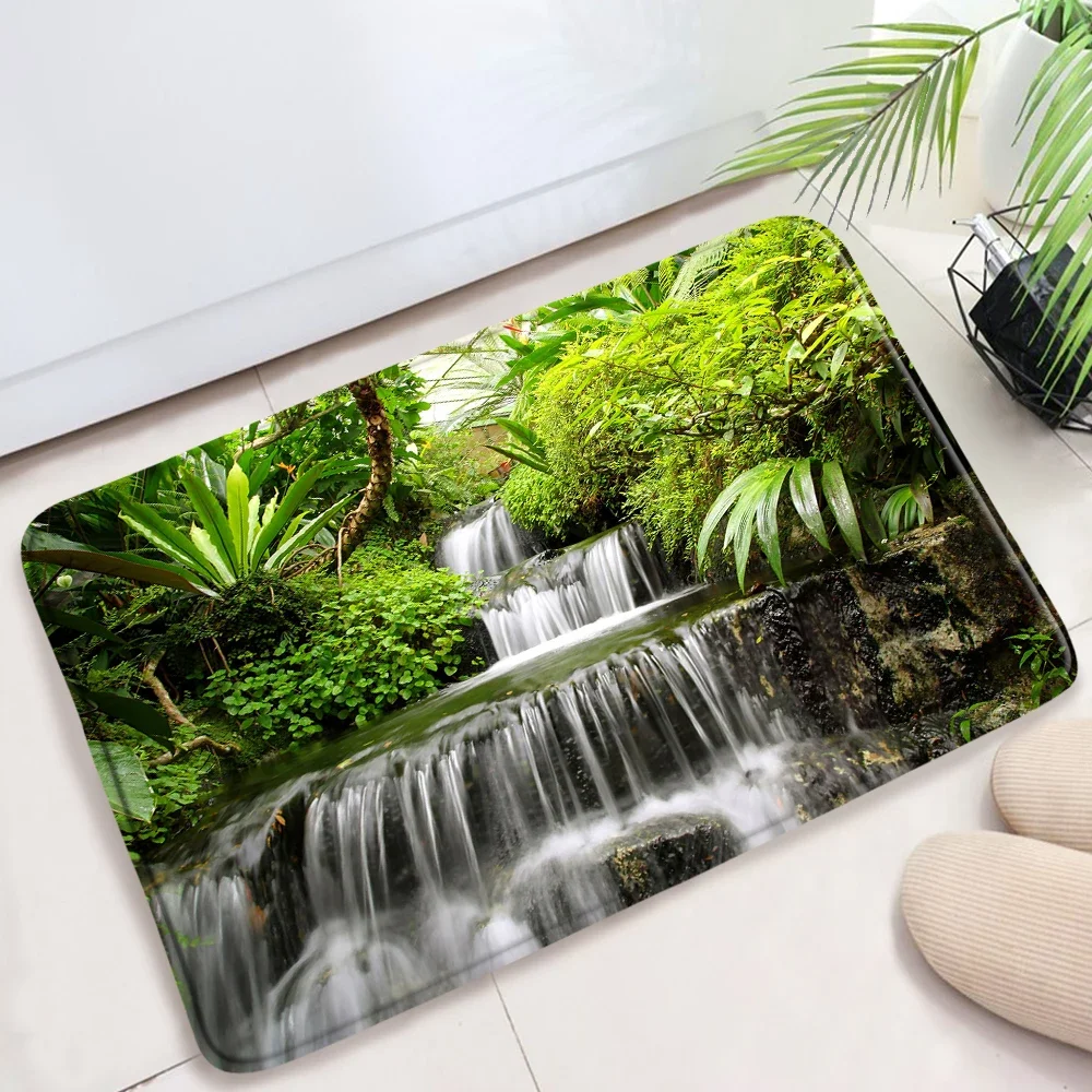 Rainforest-Bath-Mat-Waterfall-in-The-Middle-of-Tropical-Jungle-Natural ...