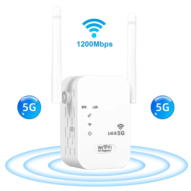 1200Mbps WiFi Repeater Wireless WIFI Extender WiFi Booster 5G 2.4G Dual-band Network Amplifier ...