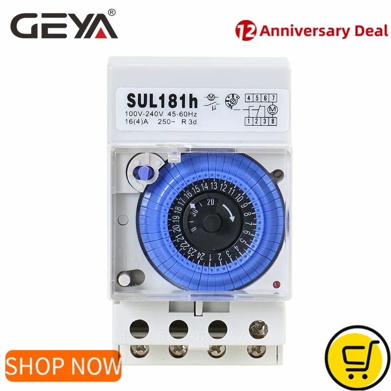 Geya Sul181h Mechanical Timer Switch 24 Hours Programmable Din Rail ...