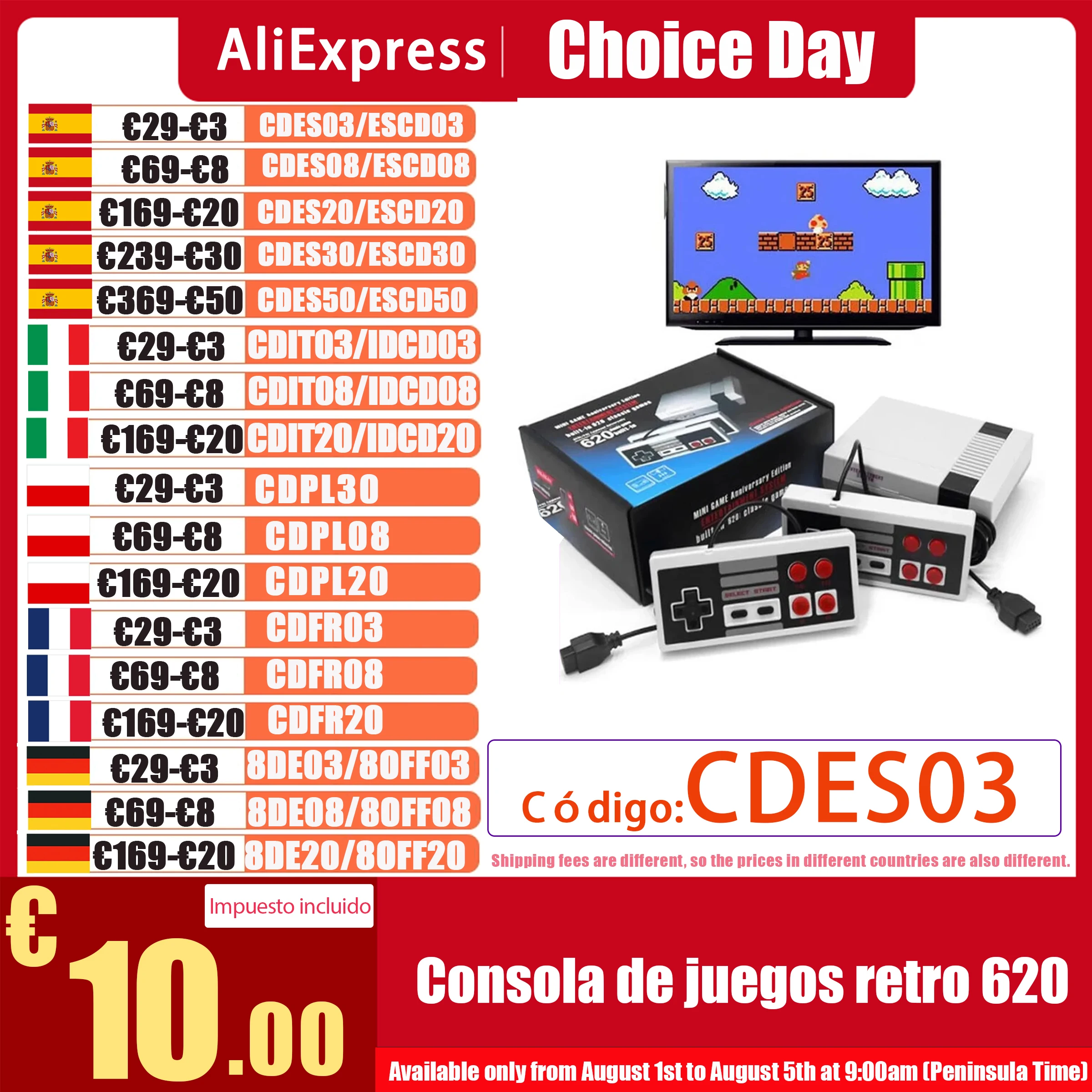 620-Video-Game-Consoles-FC-Classic-Nostalgic-Retro-NES-8-bit-620-Mini ...