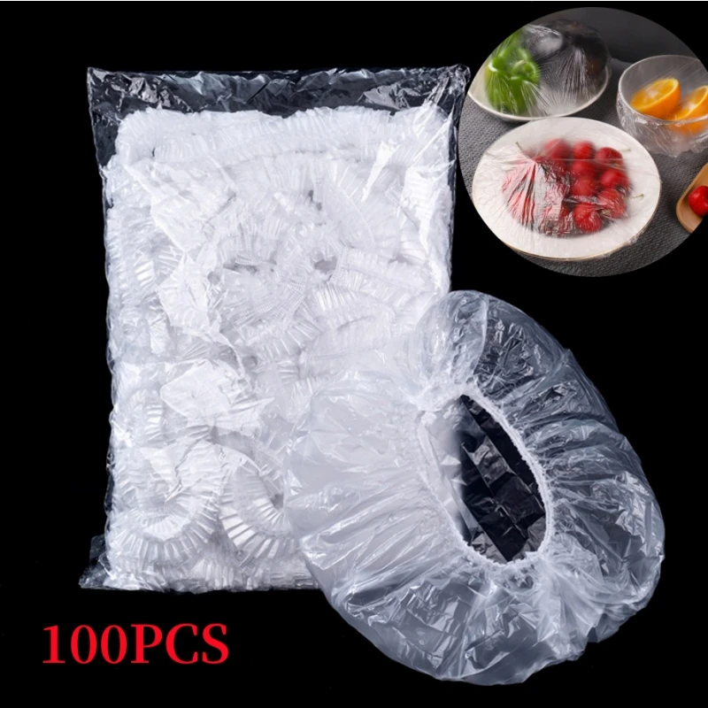 100pcs Disposable Food Cover Food Grade Fruit Vegetable Storage Bag ...