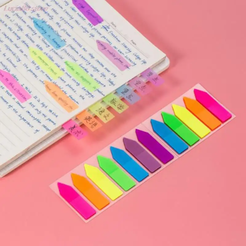 100 Sheet Arrow Shape Flags Tabs Sticky Notes Index Sticker Memo Pad ...