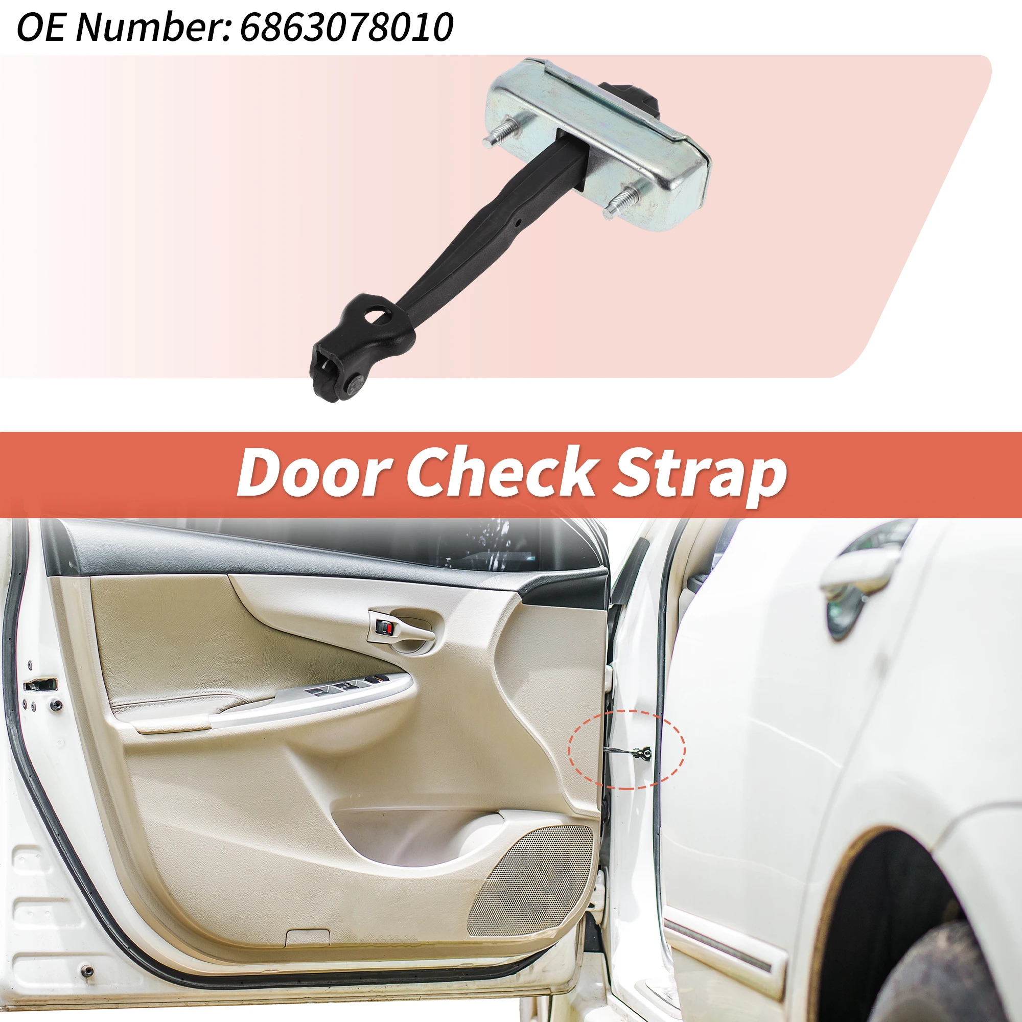 UXCELL No.6863078010 Right Rear Door Door Check Strap for Lexus NX200t ...