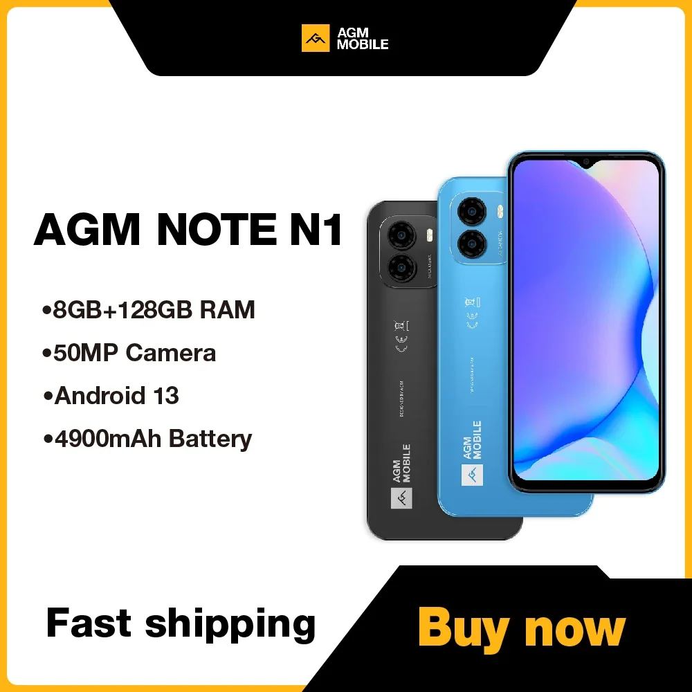 AGM-nota-N1-smartphone-8GB-de-RAM-128GB-ROM-6-583-Polegada-tela-HD-50MP ...