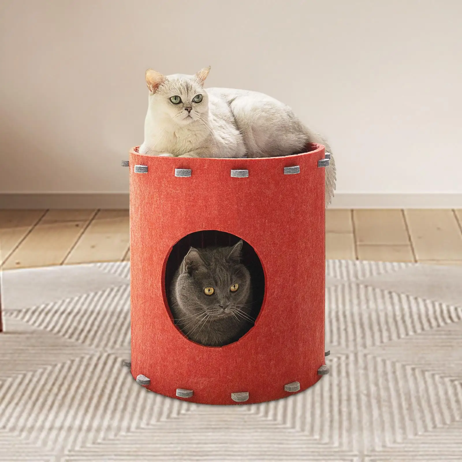 Cat-Bed-for-Indoor-Cats-Removable-Cozy-Pet-Supplies-Cute-Hideout-Cave ...