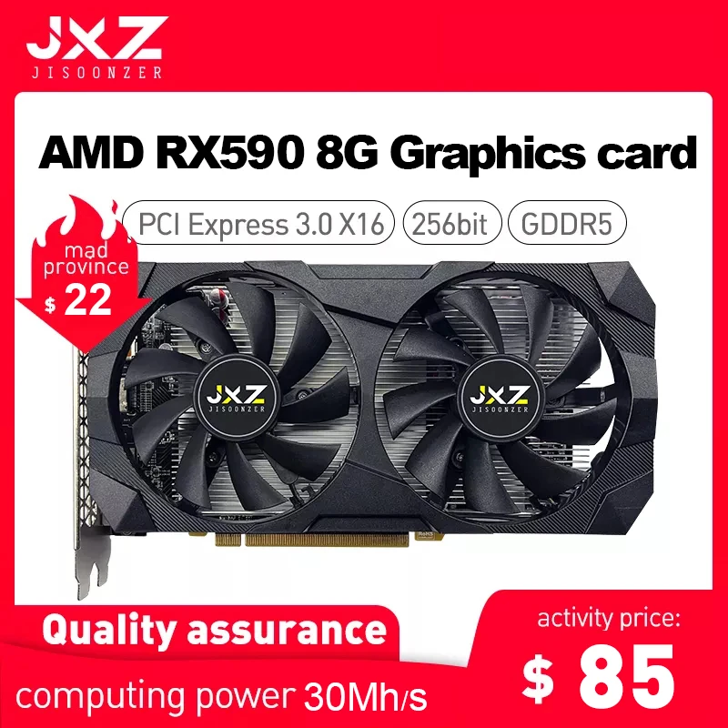 Radeon rx 590 8gb gddr5 256 bit gpu 2304 desempenho da placa de jogo de ...
