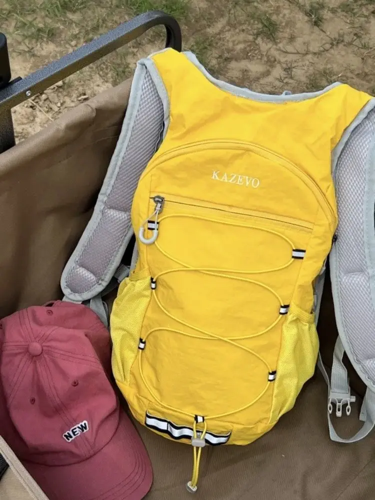 Women Fashion Backpack Large Capacity Yellow Nylon Backpacks for ...