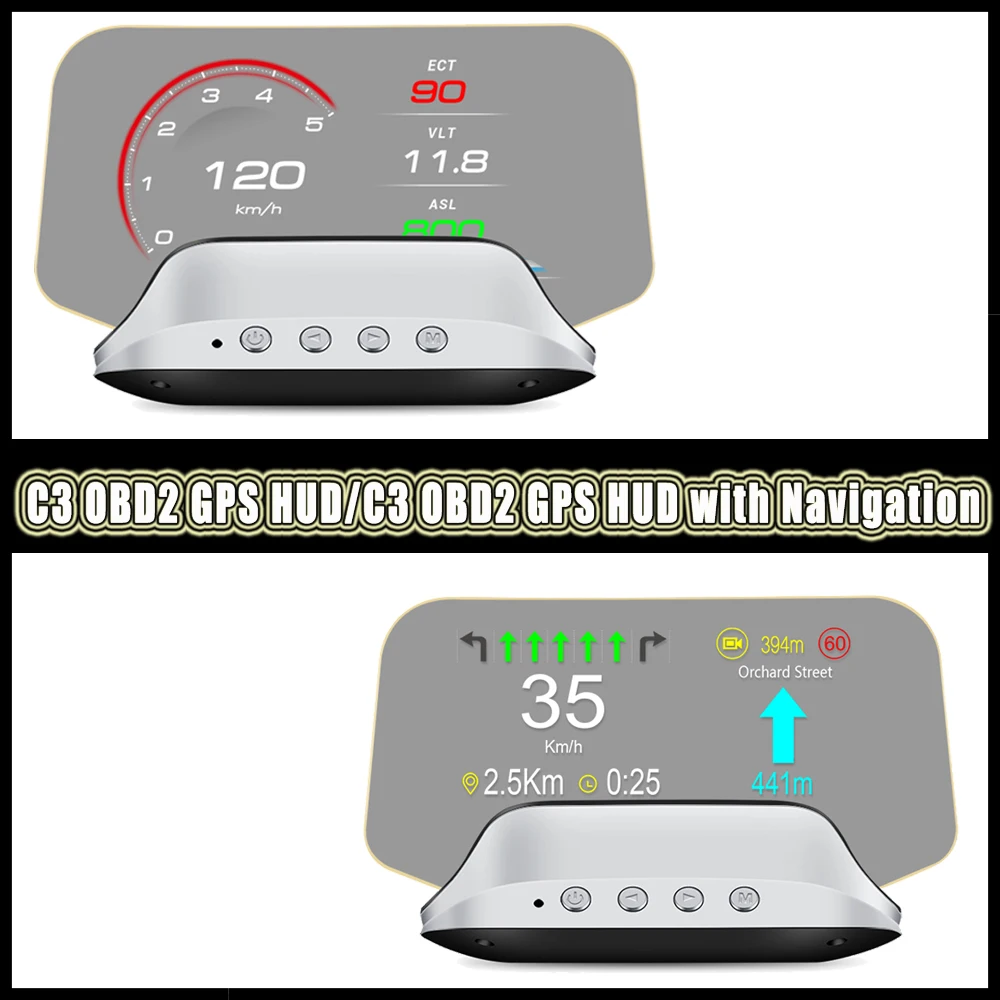 자동차 전자기기 최신 자동차 Hud Obd2 디스플레이 자동차 액세서리 Gps 디지털 속도계 터보 Rpm 알람 온도 자동차 헤드업 디스플레이 1 개 Best