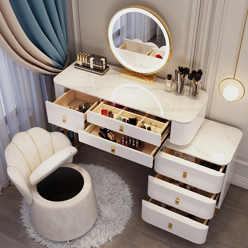 Luxury-Nordic-Vanity-Table-Organizers-Storage-Girls-Makeup-Vanity-Table ...