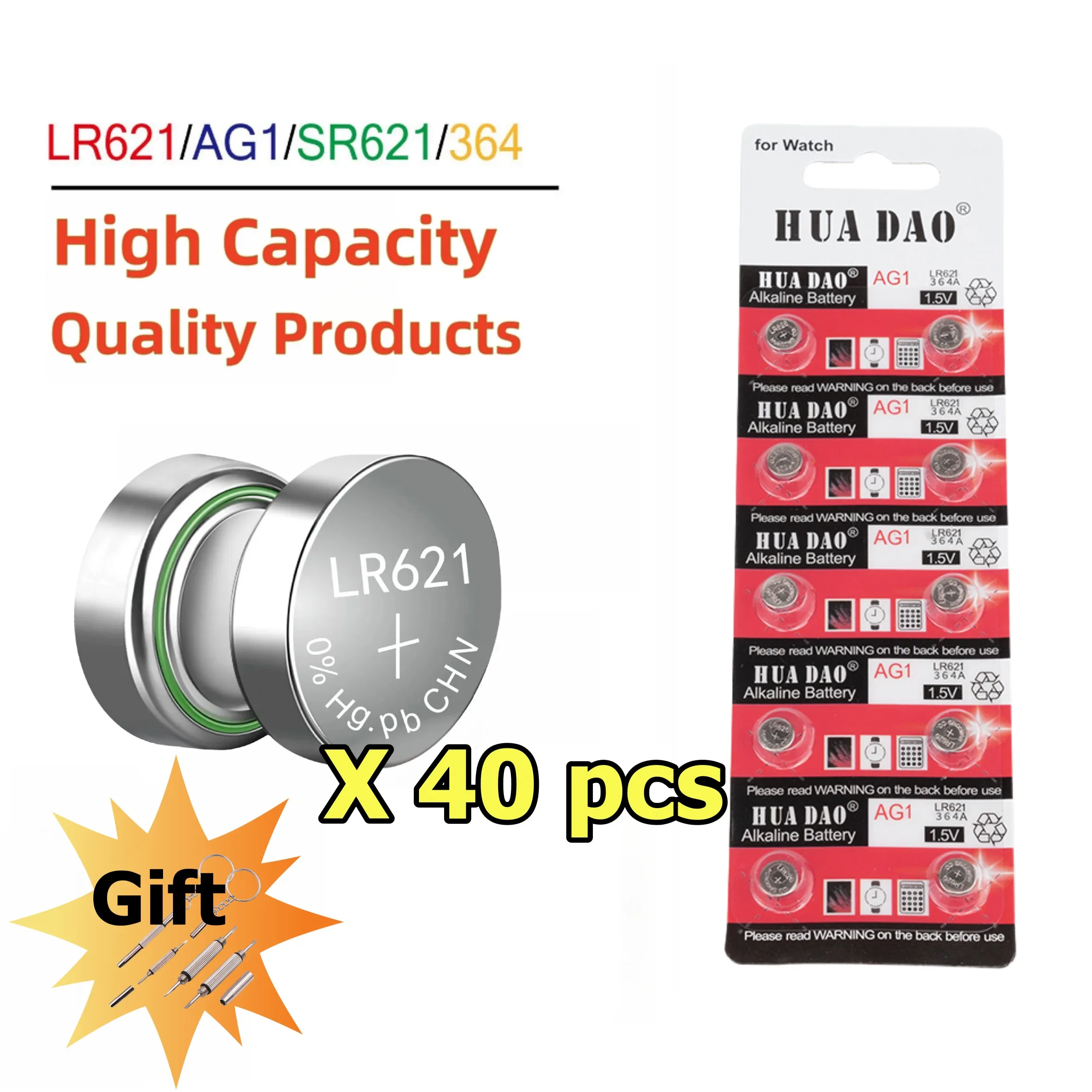 40PCS-AG1-1-55V-Button-Batteries-364-LR621-SR621SW-For-Watch-Toys ...