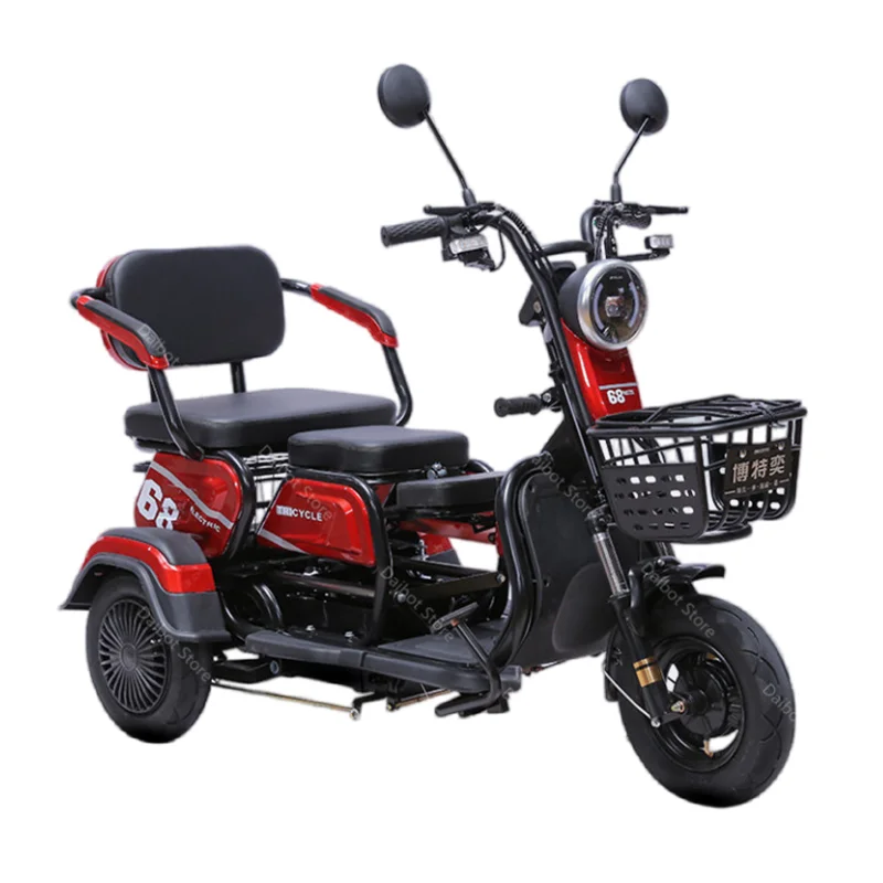 Small-3-Wheel-Electric-Scooter-For-2-Adults-Seats-800W-60V-Powerful ...