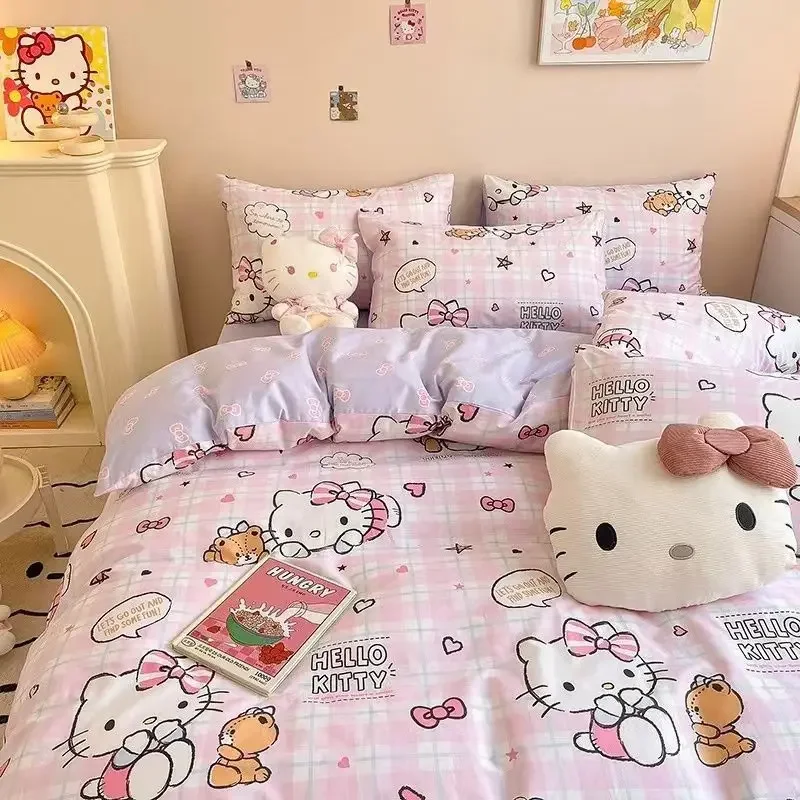 Sanrio-Hello-Kitty-Bedding-Set-Kawaii-Cartoon-Hello-Kitty-Kuromi-Bed ...