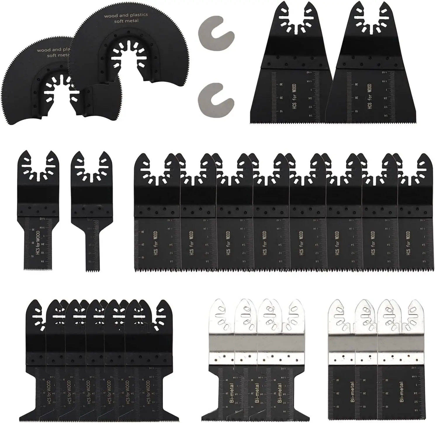 28pc-Oscillating-Multi-Tool-Saw-Blade-Set-Carbide-Blade-Metal-For ...
