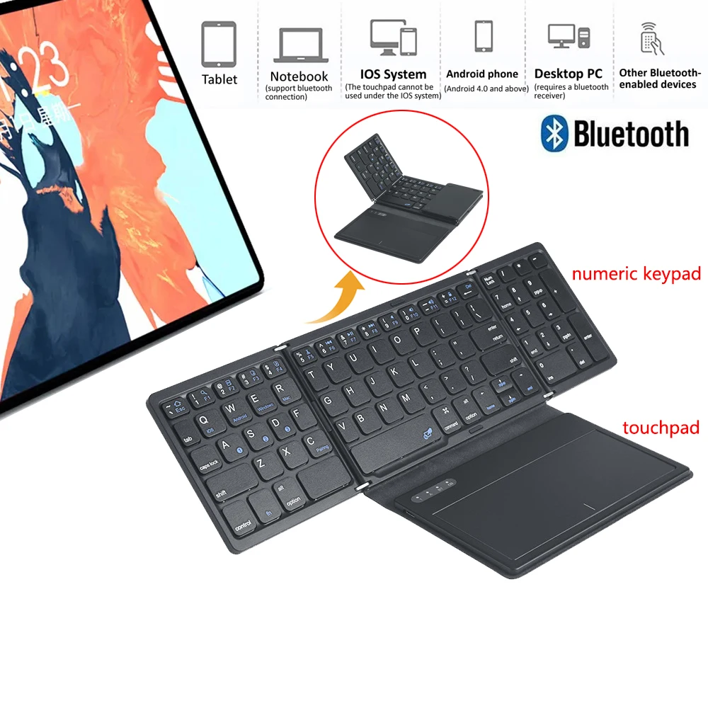 Portable-Bluetooth-Keyboard-Wireless-foldable-folding-Keyboards ...