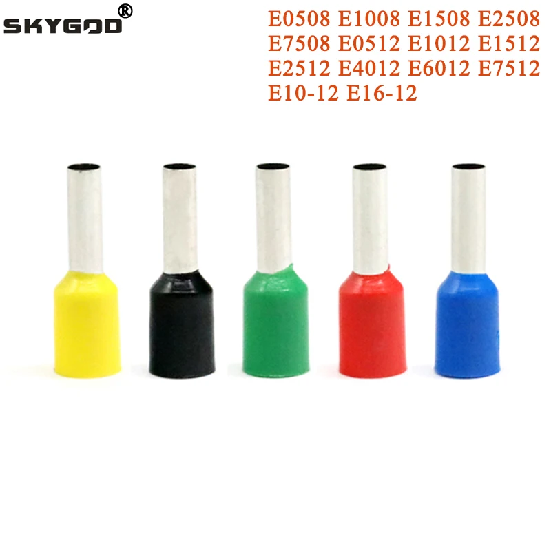 100Pcs E0508 E7508 E1008 E1508 E2508 Insulated Ferrules Terminal Block ...