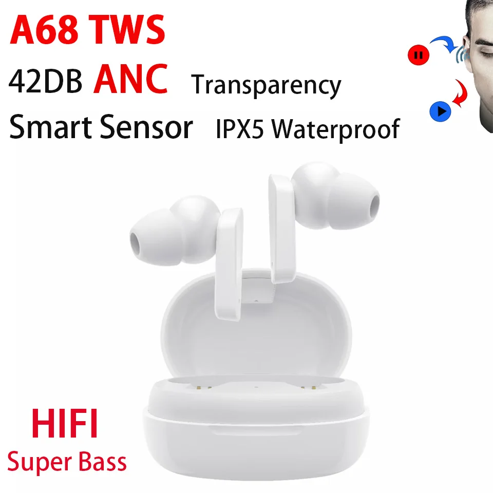 42DB-Dual-ANC-TWS-Wireless-Earphones-Active-Noise-Cancelling-Bluetooth ...