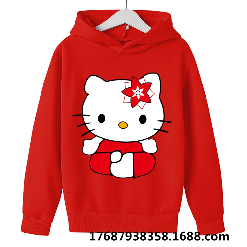 Girls Hello Kitty Hoodie Baby Clothing Kids Fashion Autumn Boys MINISO ...
