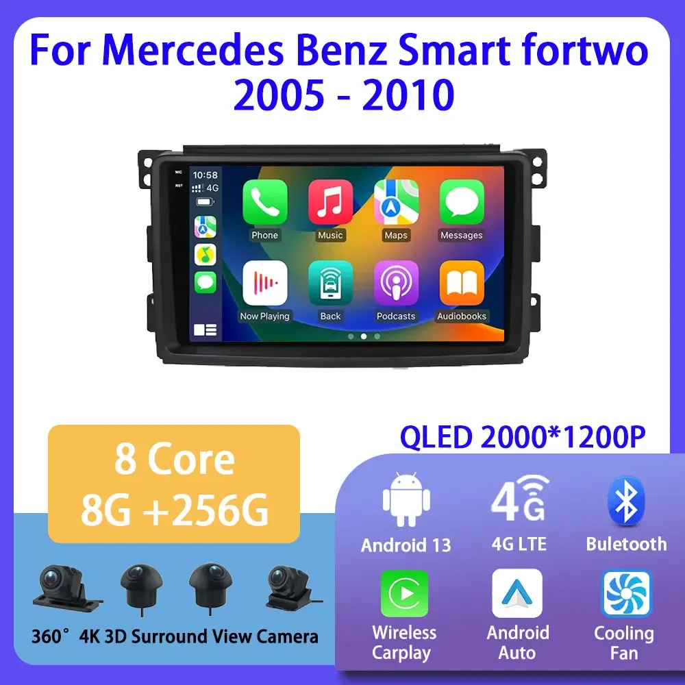 Android-13-For-Mercedes-Benz-Smart-fortwo-2005-2010-Car-Radio ...