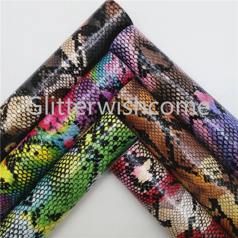 Glitterwishcome-21X29CM-A4-Size-Python-Snake-Faux-Leather-Fabric ...