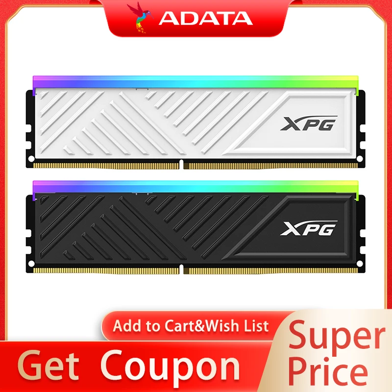 데스크탑용 오리지널 AData XPG D35G 램, RGB DDR4 메모리, 방열판 포함, 8GB, - 티몬