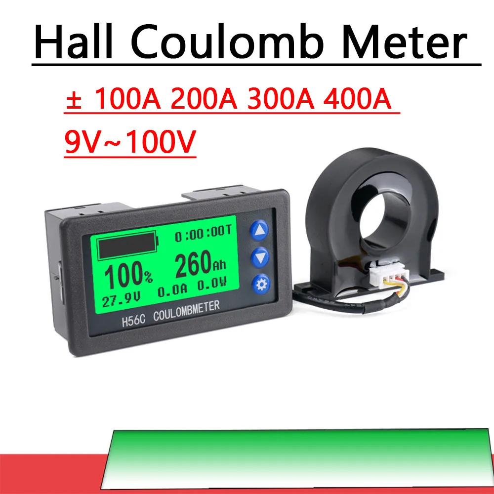 Hall Coulomb Meter 100A 200A 300A 400A Lifepo4 Lead-acid Li-ion Lithium ...