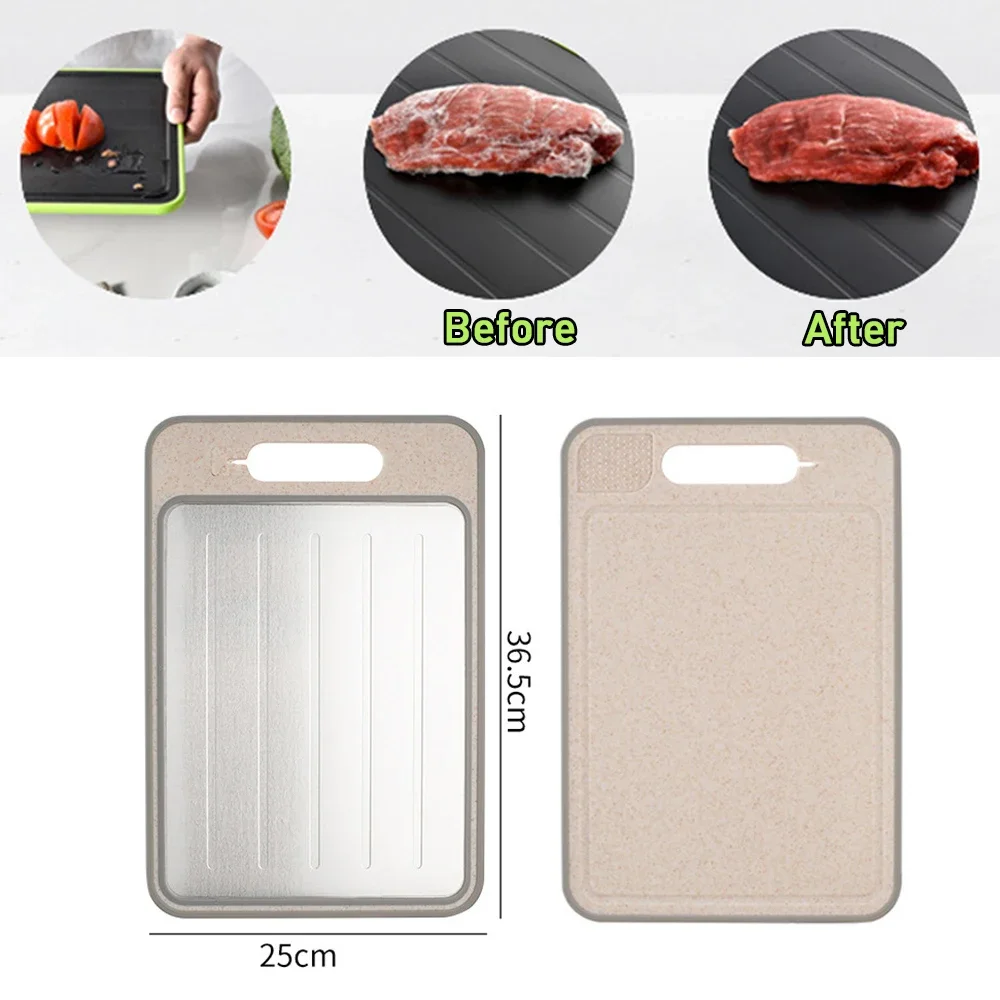 4 in 1 Defrosting Cutting Board Tray with Grater Sharpener Double Sided ...