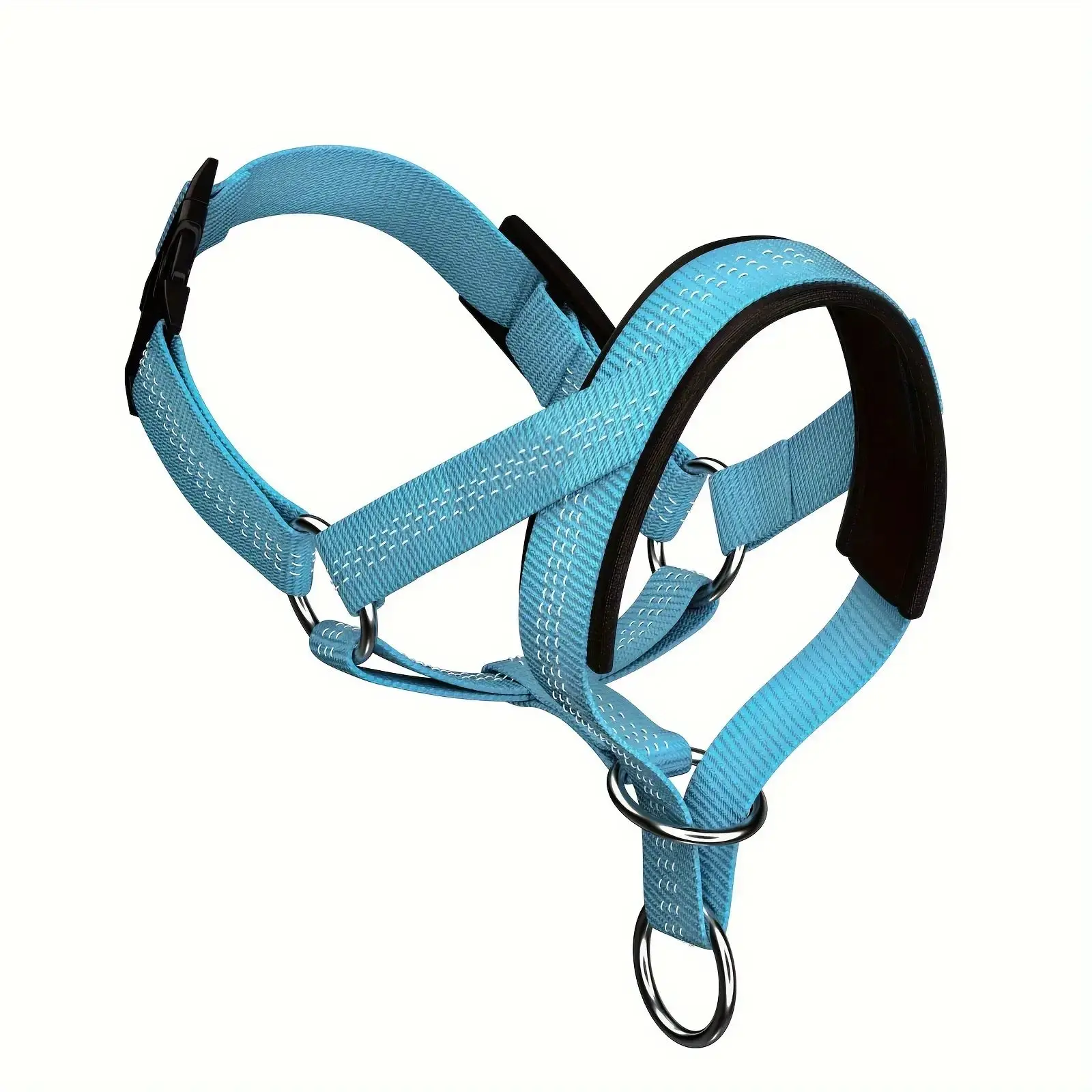 1-Pack-Striped-Silk-Thread-Dog-Head-Collar-with-Padded-Fabric-Dog-Head ...