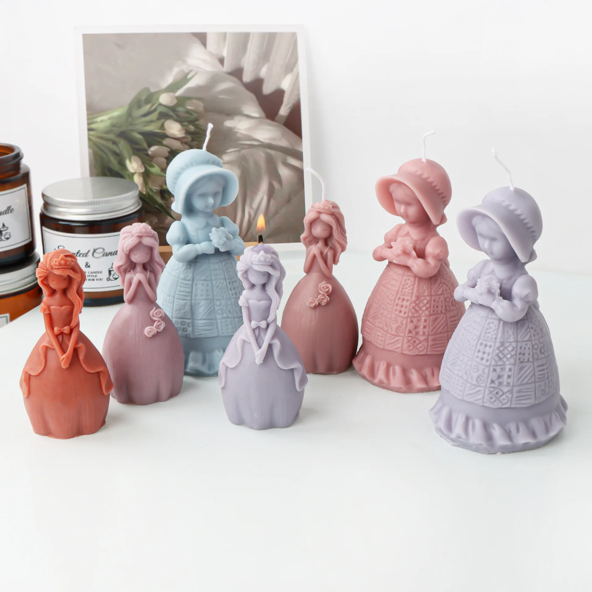 Lovely-Princess-Candle-Silicone-Mold-Gypsum-form-Carving-Art ...