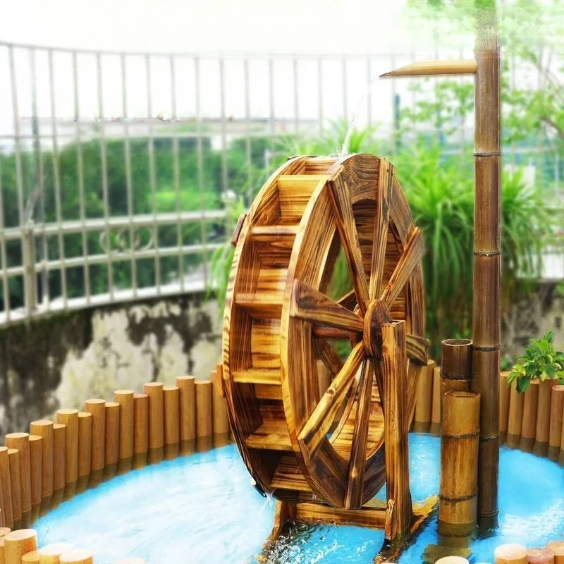 Pond Fountains Water Wheels Water Fountain Kit, Bamboo Fountain