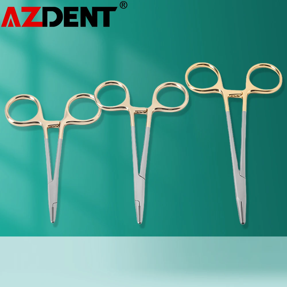 1Pcs Azdent Dental Needle Holder Stainless Steel Needle Holding Forceps ...