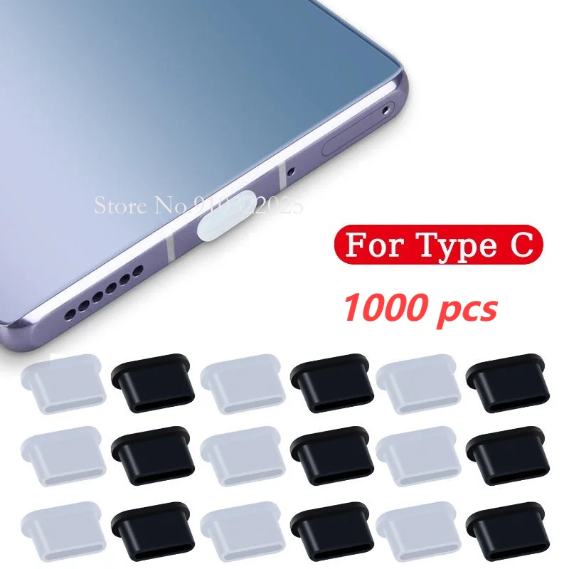 1000pcs Type C Dust Plug Silicone Anti Stoper For USB Device Cover for ...