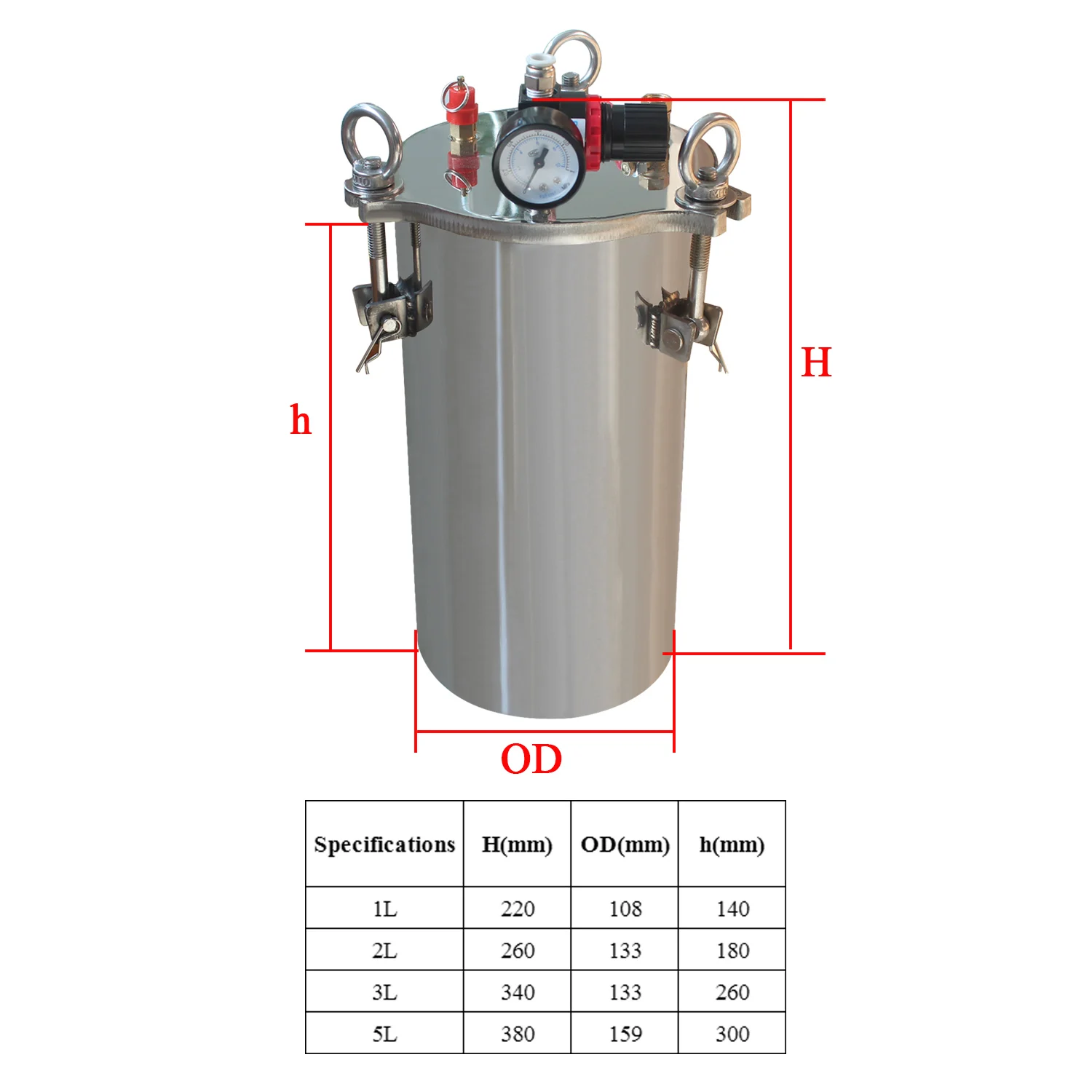 Pneumatic-Stainless-Steel-Pressure-Tank-Dispenser-pressure-barrel-spray ...