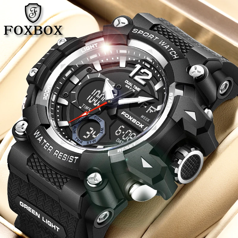 FOXBOX Top Luxury Digital Watch Mens LIGE Fashion Men Sports Luminous ...