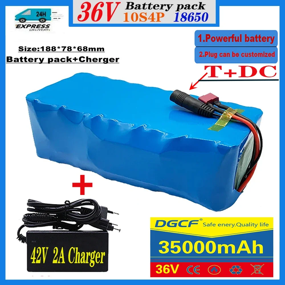 XT60-interface-36V-battery-10S4P-35Ah-Battery-Pack-1000W-High-Power-Battery-36V-35000mAh ...