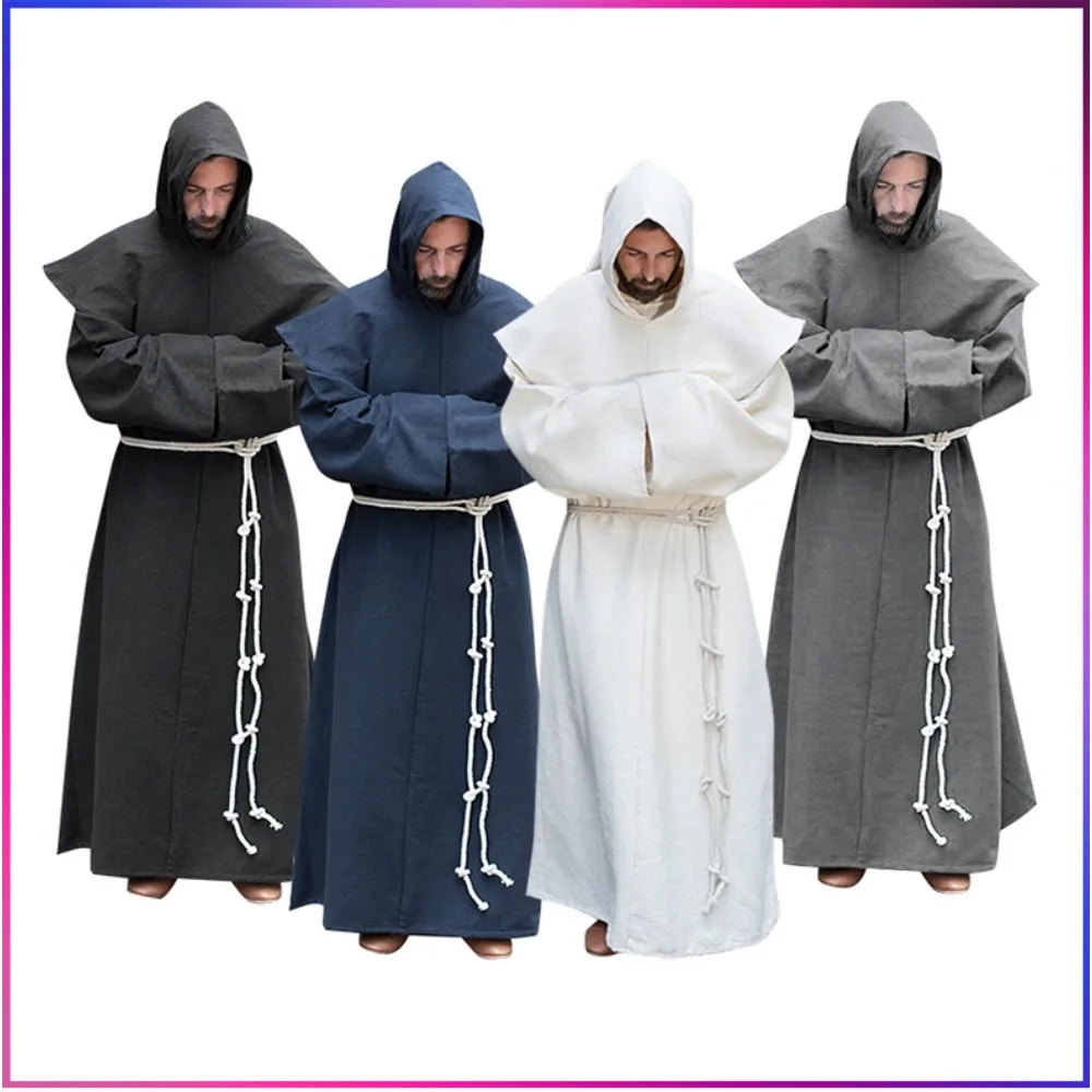 Religious-Saint-Gown-Robe-Men-Priest-Hood-Cowl-Halloween-Outfit-S-5XL ...