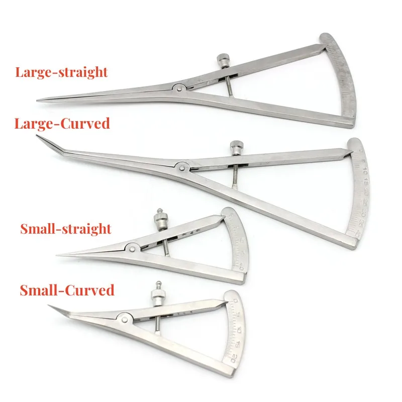 Dentistry-Gauge-Caliper-Medical-Surgical-Curved-Straight-Head-Stainless ...