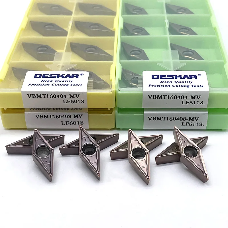10PCS-DESKAR-VBMT160404-VBMT160408-MV-LF6018-LF6118-Carbide-Inserts-CNC-Lathe-Cutter-Cutting ...
