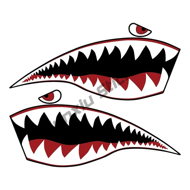 Shark Stickers Car Accessories Shark Teeth Mouth Cartoon Decal ...