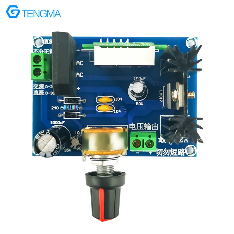 LM317 Power Board Regulator Module 2A With Digital Voltage Display 317 ...