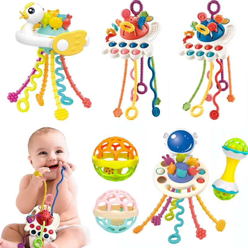 Montessori-Silicone-Pull-String-Baby-Toys-6-12-Months-Kids-Educational ...