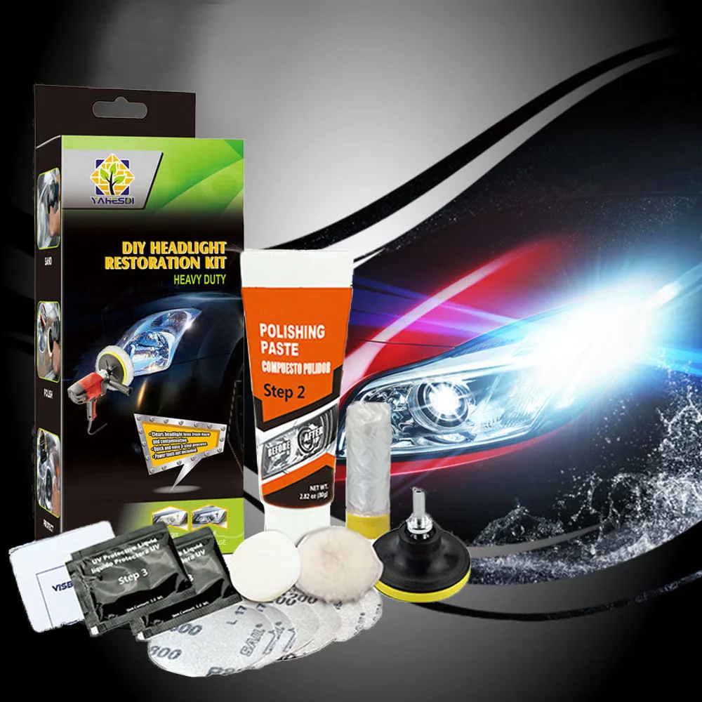 Headlight Restoration Kit Car Light Lens Restorer Polish Paste Cleaning ...
