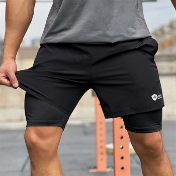 Bodybuilding & Fitness 2 in 1 Men's Double Layer Shorts - Men's Fitness ...