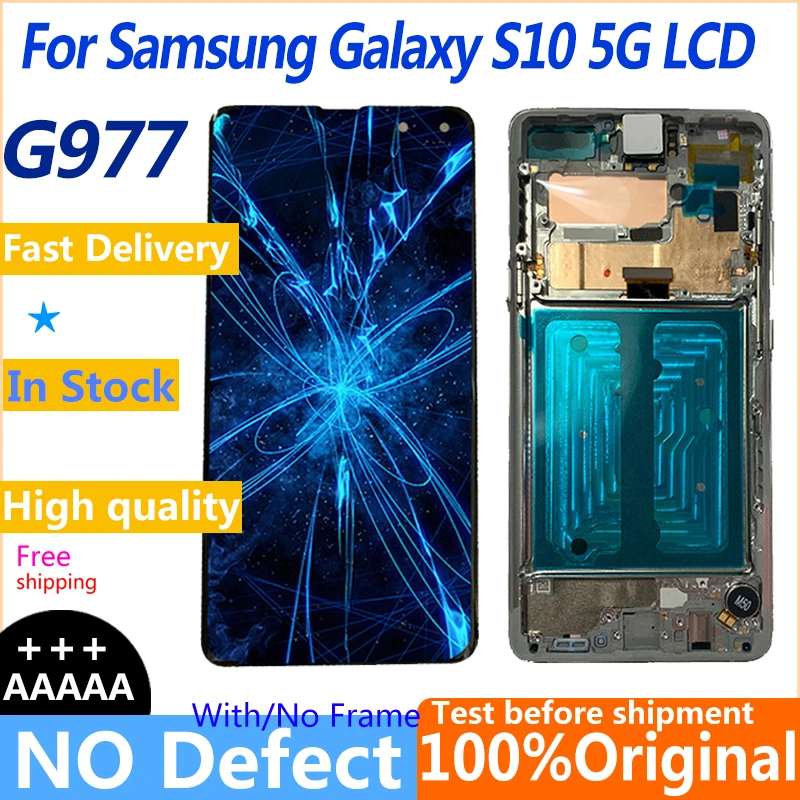 Super AMOLED LCD For SAMSUNG Galaxy S10 5G LCD G977N Display Original G977U Touch Screen ...
